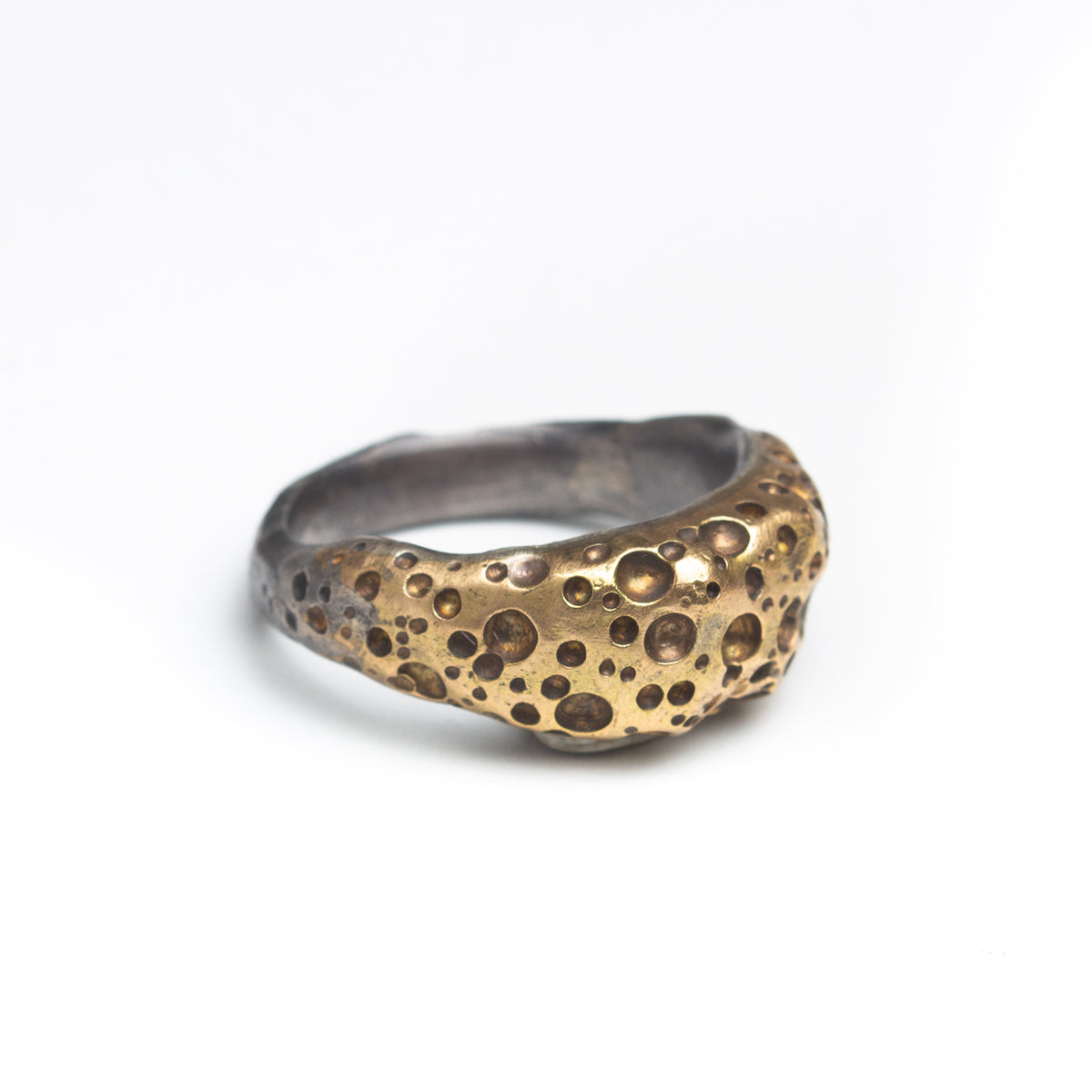 Vesicular Basalt Ring - Signet Style – Danaca Design Gallery