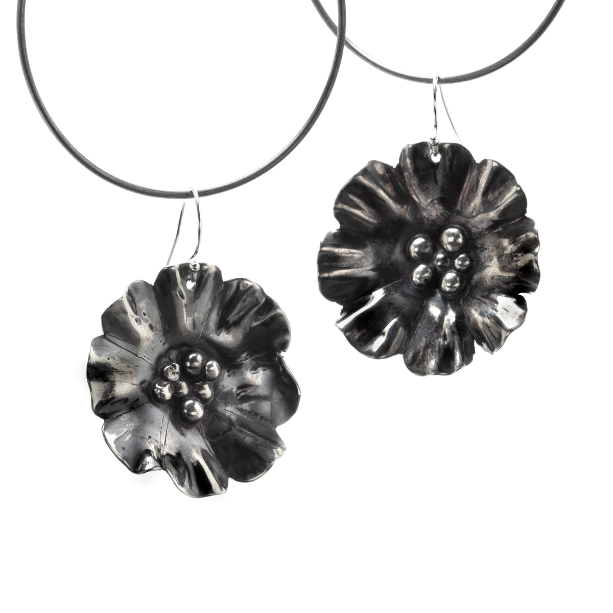 Dangling Silver Flowers – Danaca Design Gallery