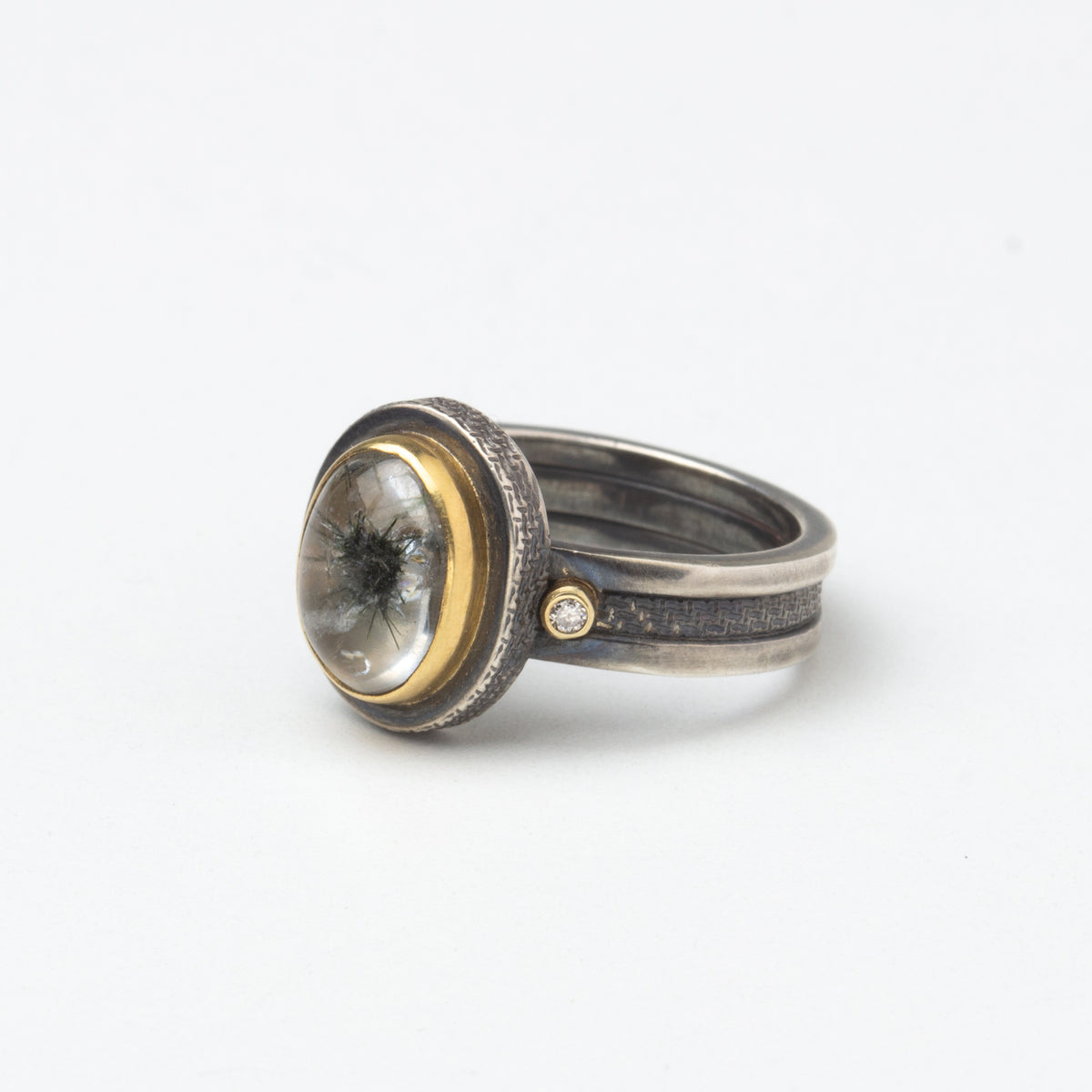Sea Urchin Quartz and Diamonds Ring – Danaca Design Gallery